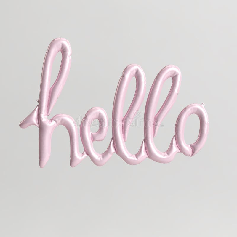 Hello Word-shaped 3d Illustration of Red Balloons Isolated on White ...