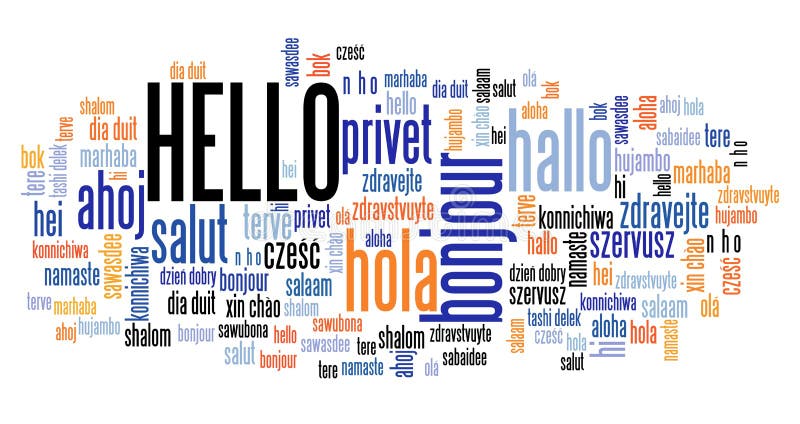 Hello many languages stock illustration. Illustration of languages ...