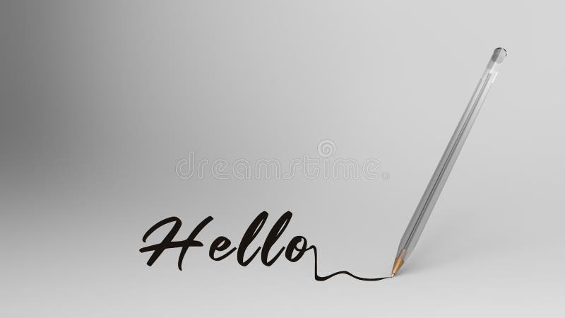 Hello, Hello Word Written with Calligraphy with Transparent Plastic ...