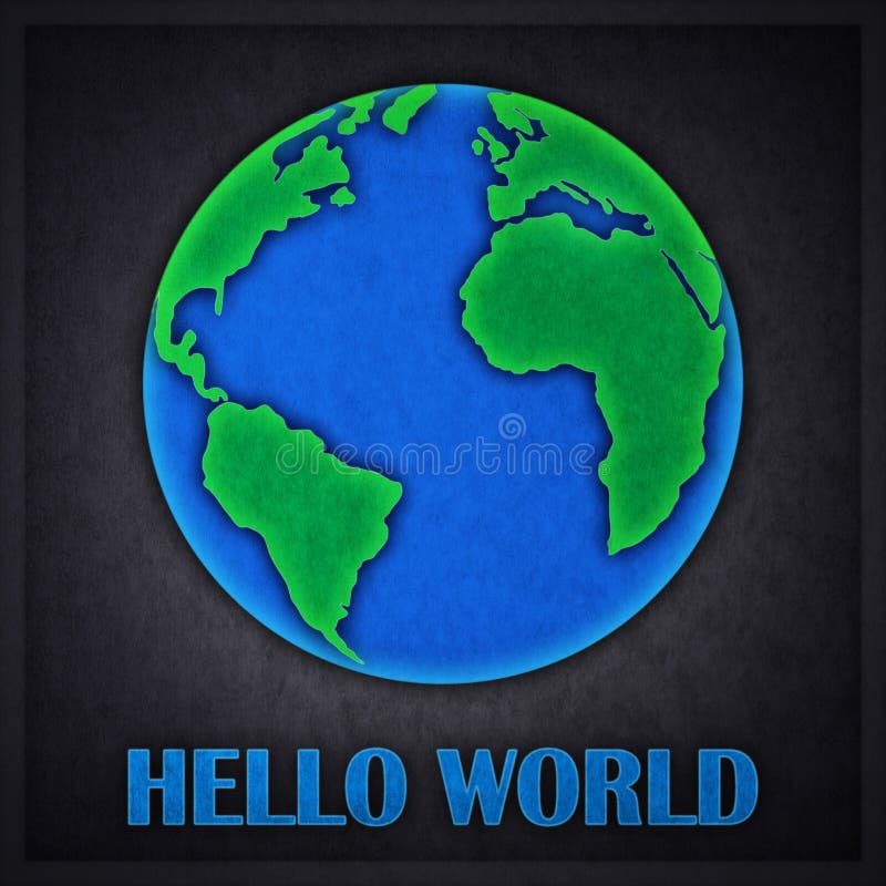 Hello World Concept Design Card Stock Illustration - Illustration of ...
