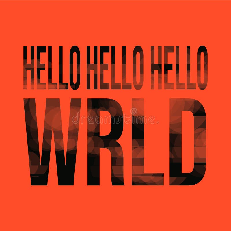 Hello World Ghost Cloud Black Colored Typography on Bright Orange Solid Background Stock ...
