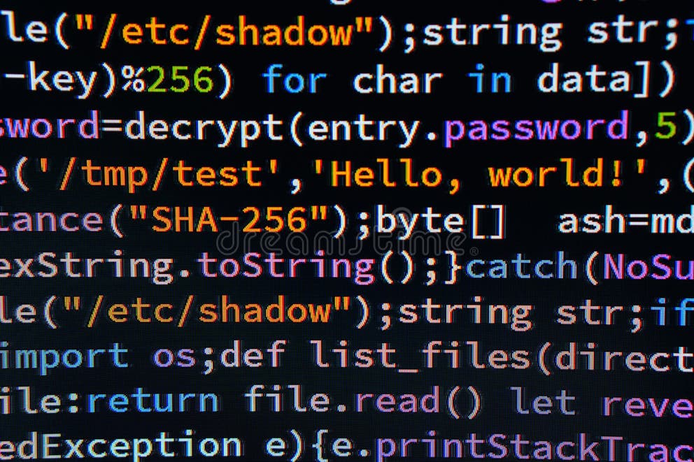 Hello World. Image Shows a C Coding Environment with Testing, Error ...