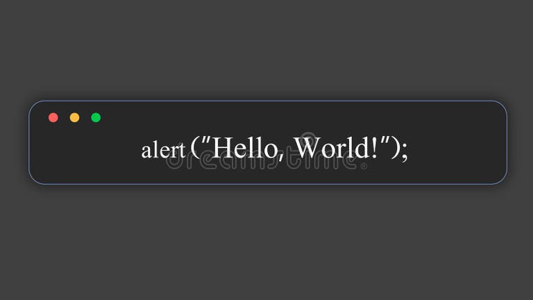 Hello World in JavaScript. Programming Language. Hello World Code Stock ...