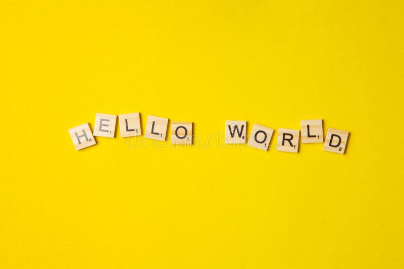Hello World Message From A First Computer Program Used In Many