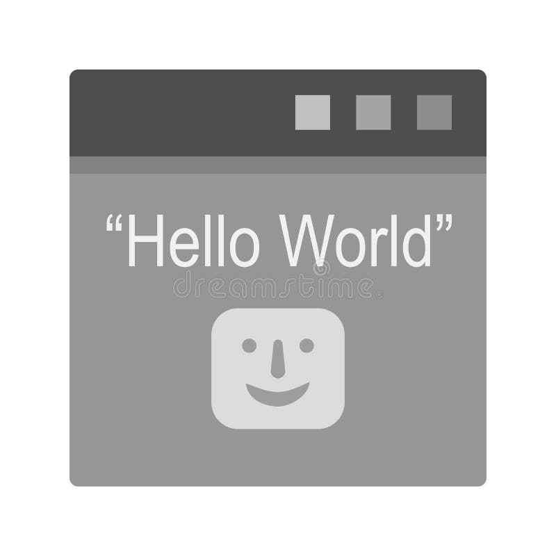 Hello World Program stock illustration. Illustration of computer - 82809661