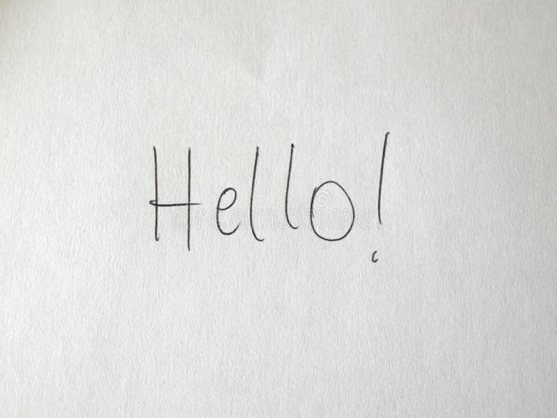 Hello Writing Hand stock image. Image of calligraphic - 100747221