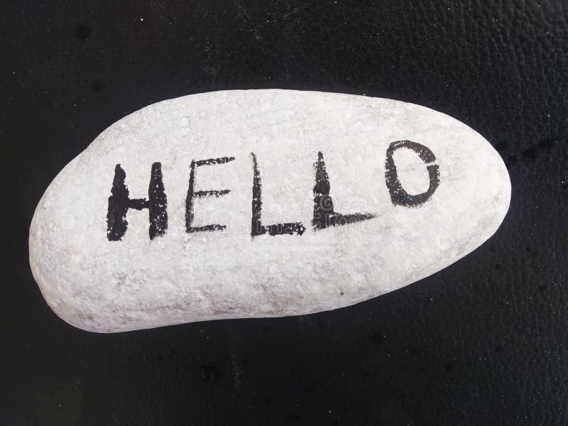 Hello written on a stone stock image. Image of written - 275192839