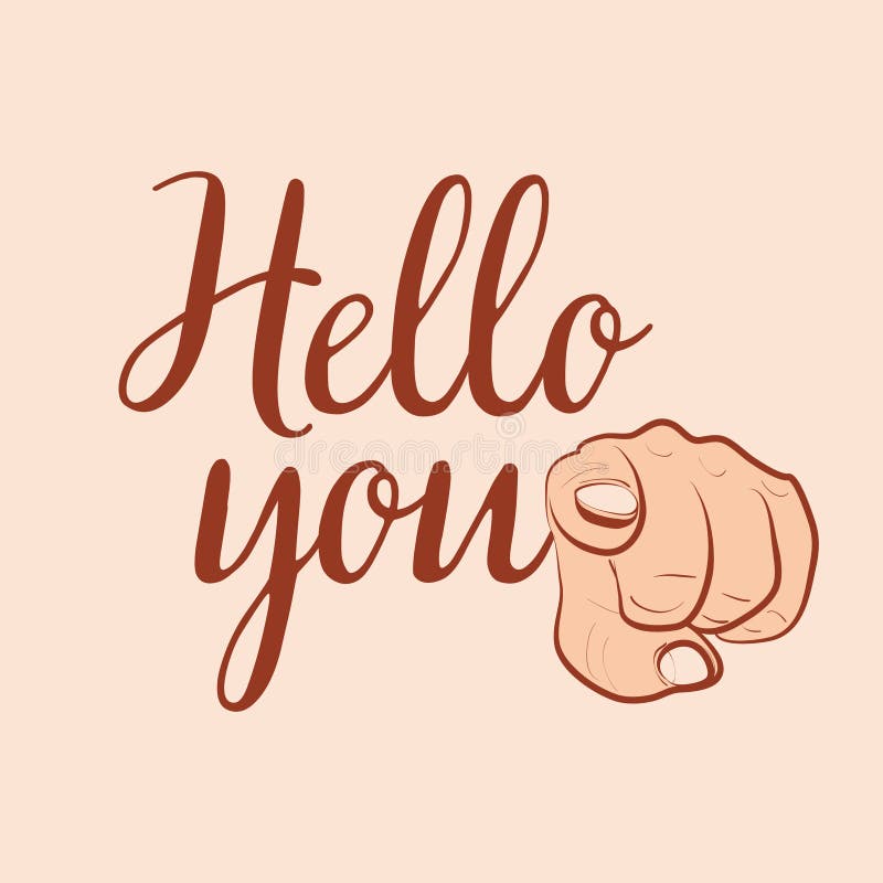 Hello you pharse stock vector. Illustration of card, hello - 72045529