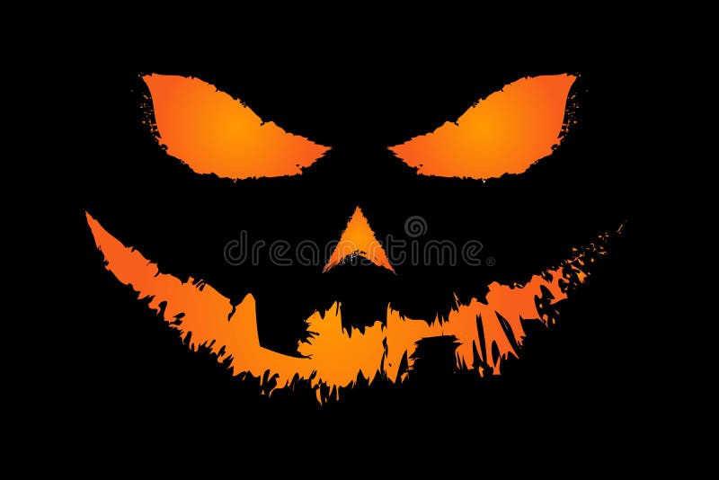 Pumpkin Jack O Lantern Scary Face Design Stock Vector - Illustration of ...
