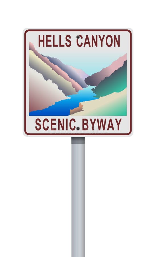 Hells Canyon Scenic Byway Road Sign Stock Vector - Illustration of ...