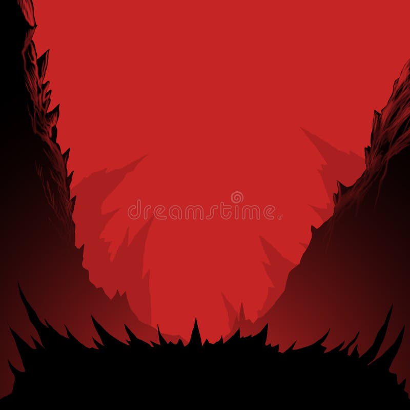 Hellscape Rocky Molten Landscape Illustration Stock Illustration ...