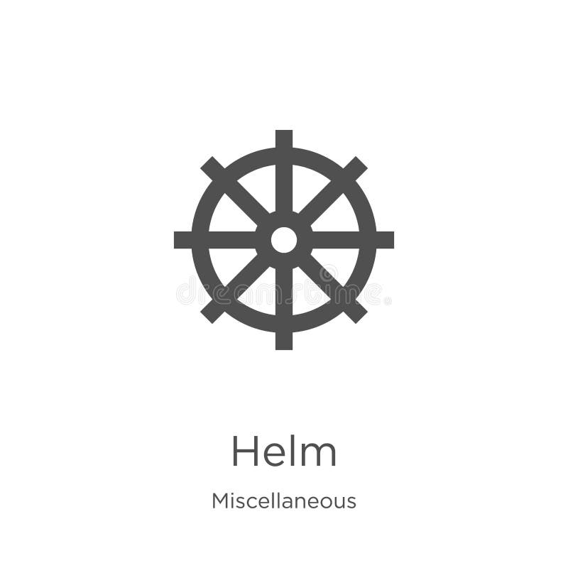 Helm Icon Vector from Miscellaneous Collection. Thin Line Helm Outline ...