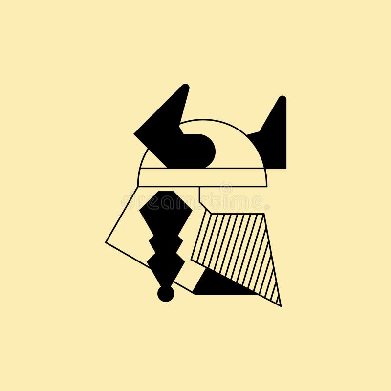 Helm Viking Logo Design Template Stock Vector - Illustration of ...