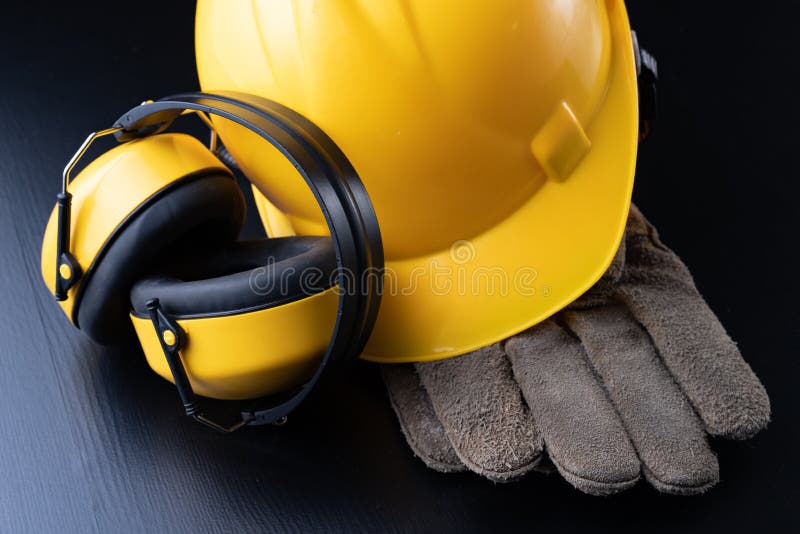 Helmet and Accessories for Construction Workers. Accessories Needed for ...