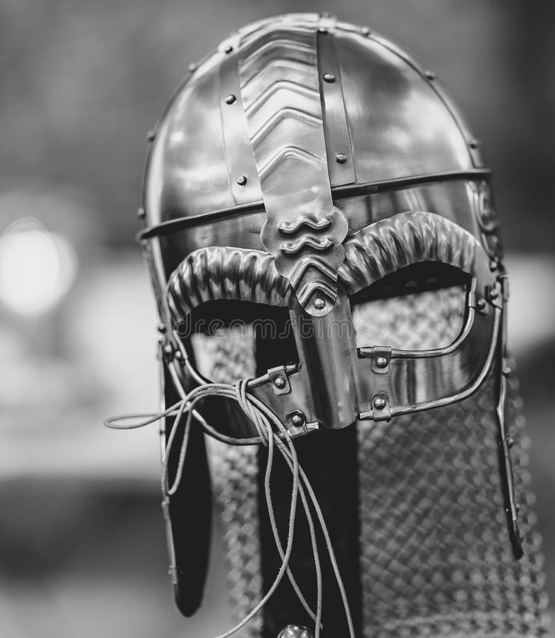 A Helmet with a Black and Silver Design Stock Image - Image of conflict ...