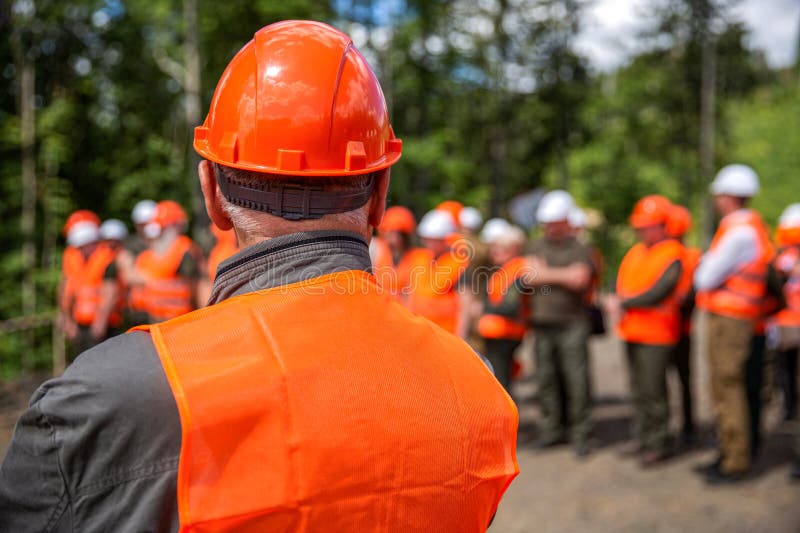 Helmet Builder, Hardhat for Work. Professional Team and Portrait of an ...