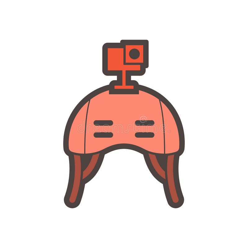 Helmet camera icon stock vector. Illustration of bicycle - 178959537