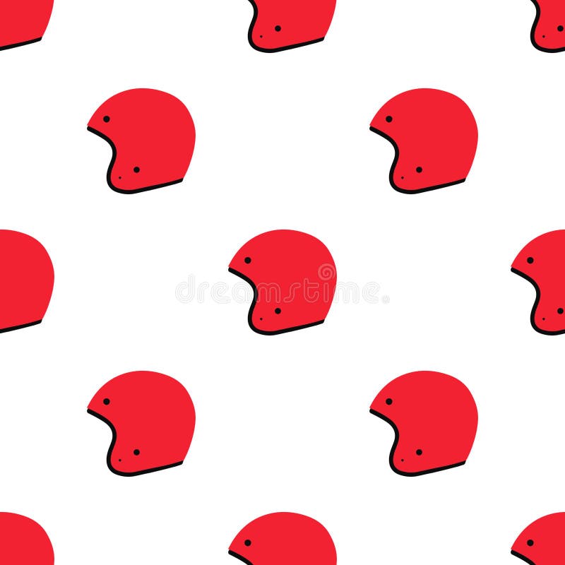 Helmet Cartoon Seamless Pattern, Vector. Stock Vector - Illustration of ...