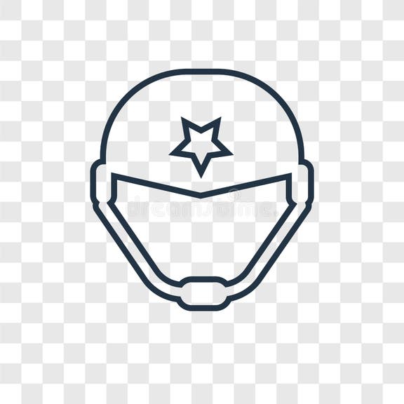 Helmet Concept Vector Linear Icon Isolated on Transparent Background ...