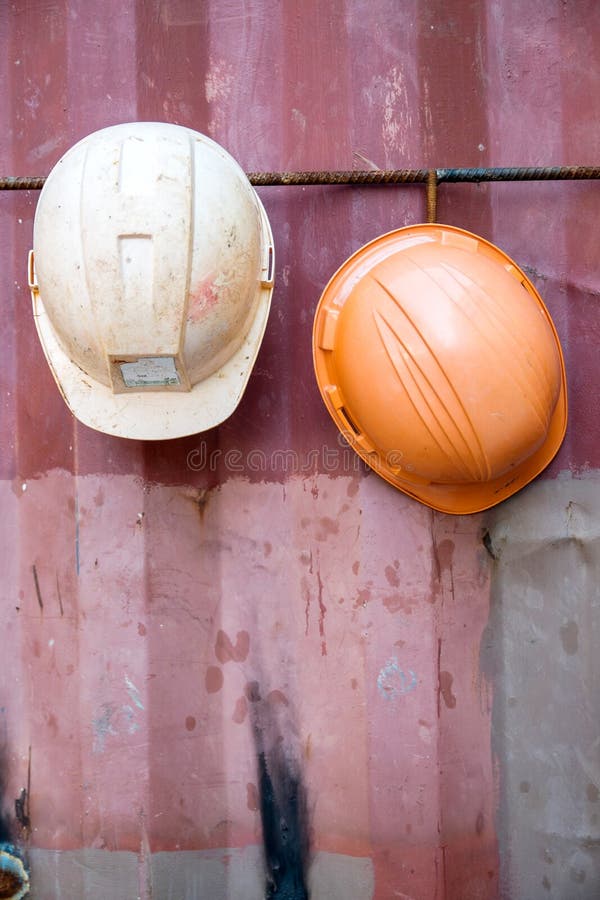 Helmet at Construction Site Stock Photo - Image of danger, regulations ...
