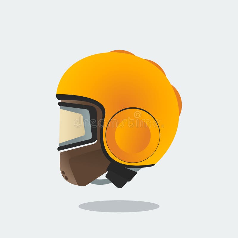 Side View Retro Safety Helmet Vector Illustration Stock Vector ...