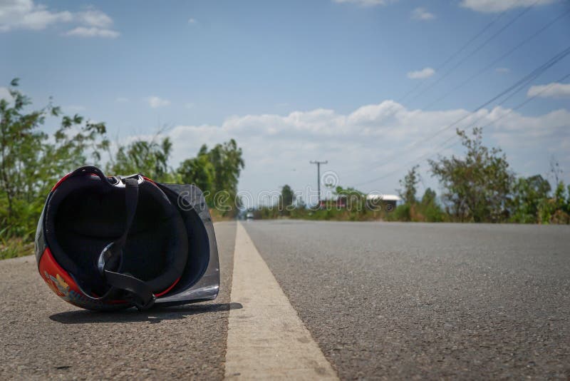 Helmet Falls Due To Accident, Driving Safety Concept Stock Image ...