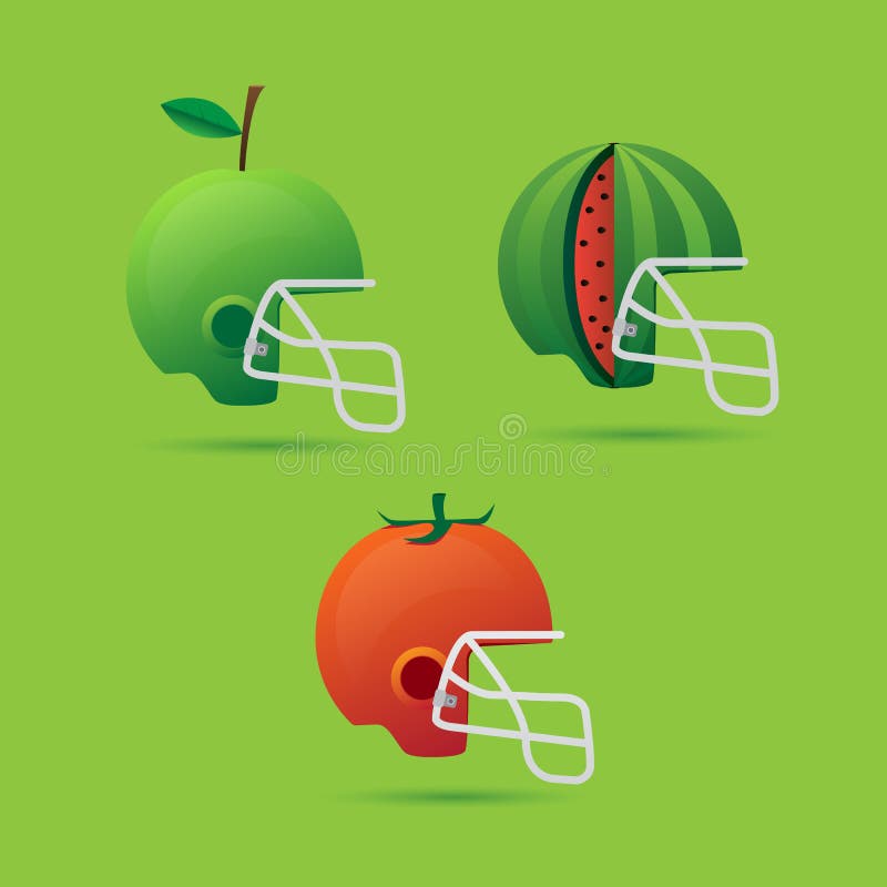 Helmet and fruit stock vector. Illustration of icon, strength - 51132496