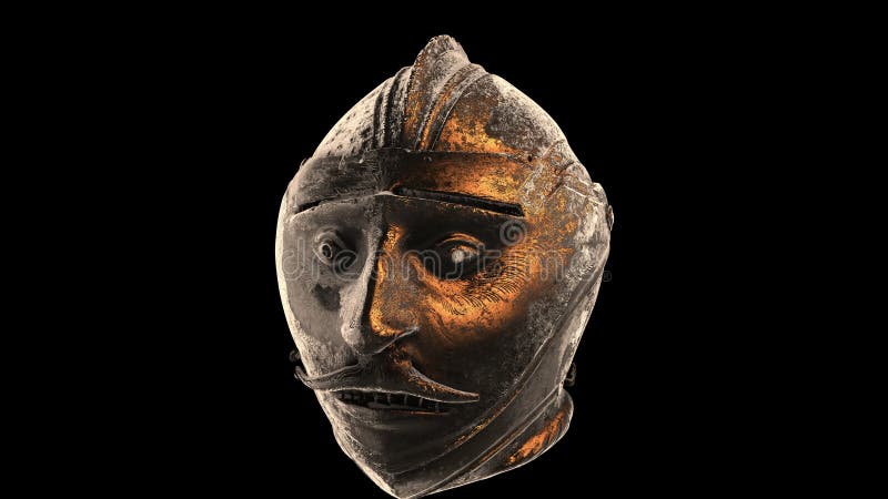 Helmet with Grotesque Visor - Zoom Out Stock Video - Video of 19th ...