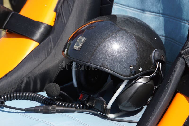Helmet in Gyrocopter Cockpit Stock Photo - Image of engine, heli: 121697996