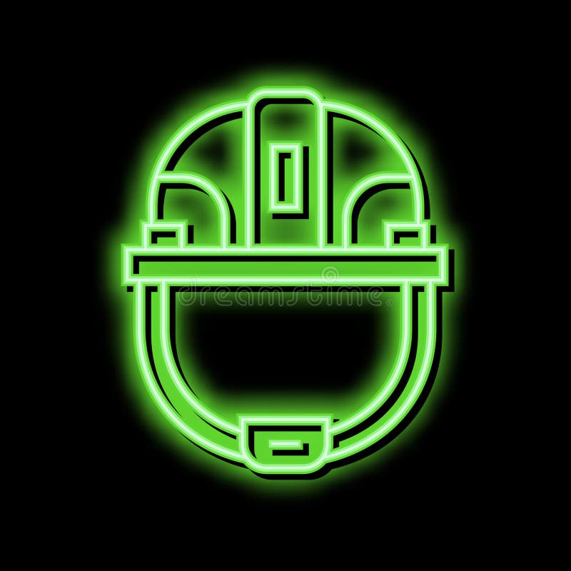 Helmet Head Protect Neon Glow Icon Illustration Stock Vector ...