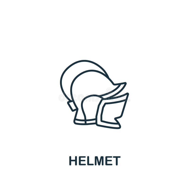 Helmet Icon. Monochrome Simple Line Game Element Icon for Templates ...