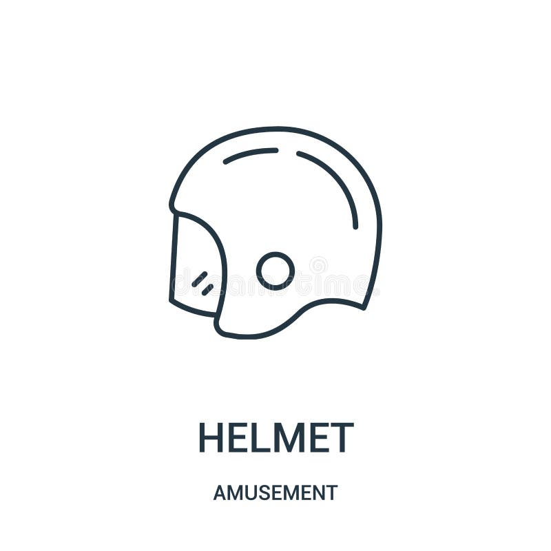 Helmet Icon Vector from Amusement Collection. Thin Line Helmet Outline ...