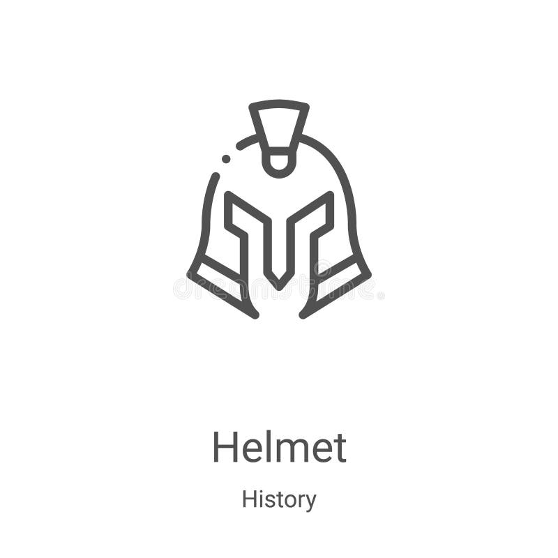 Helmet Icon Vector from History Collection. Thin Line Helmet Outline ...