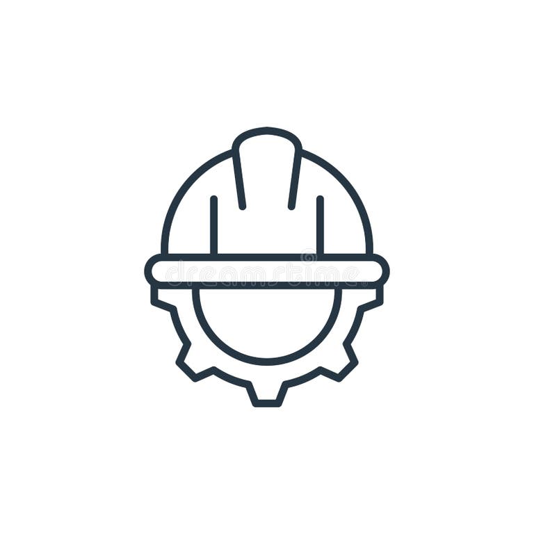 Helmet Icon Vector from Labour Day Concept. Thin Line Illustration of ...