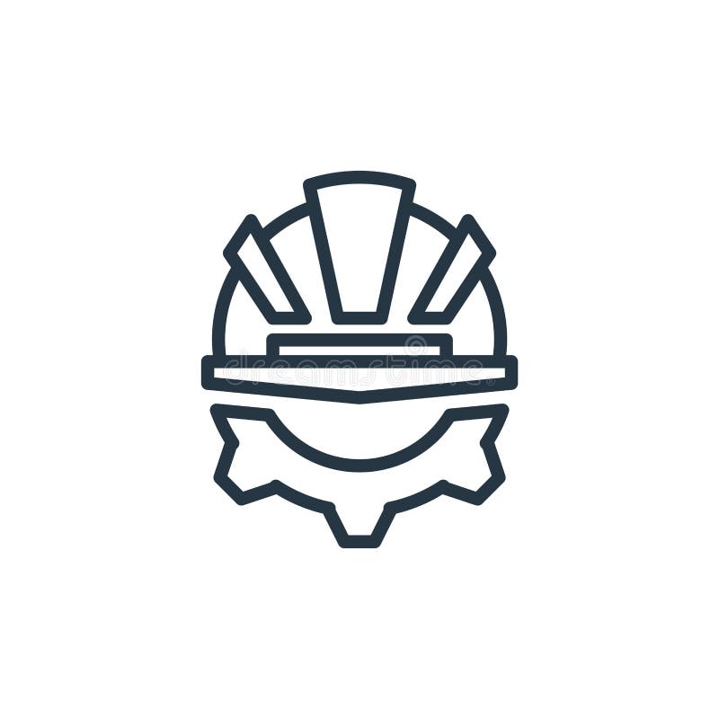 Helmet Icon Vector from Labour Day Concept. Thin Line Illustration of ...