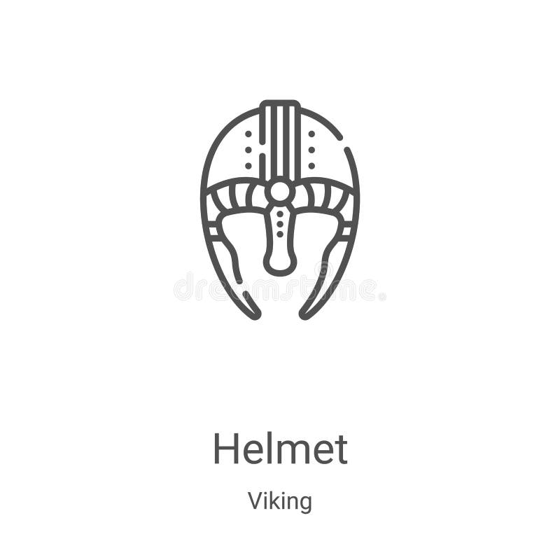 Helmet Icon Vector from Viking Collection. Thin Line Helmet Outline ...