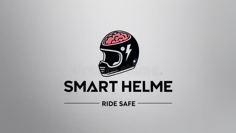 Helmet Logo Vector Design with Lightning with the Words Safe Ride Stock ...