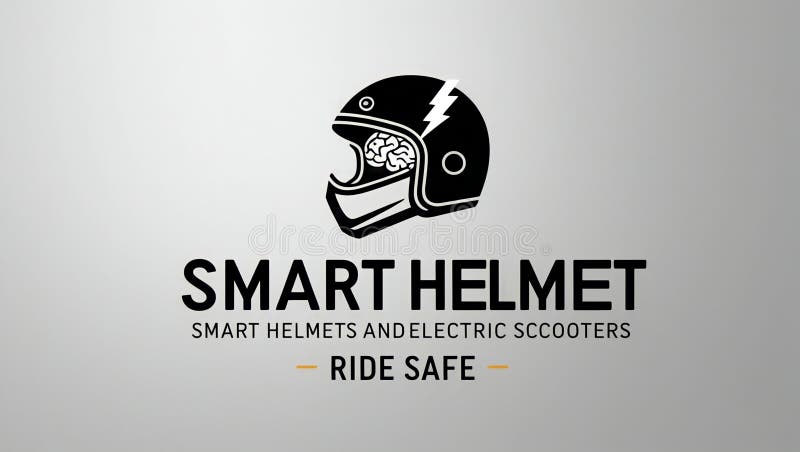Helmet Logo Vector Design with Lightning with the Words Safe Ride Stock ...