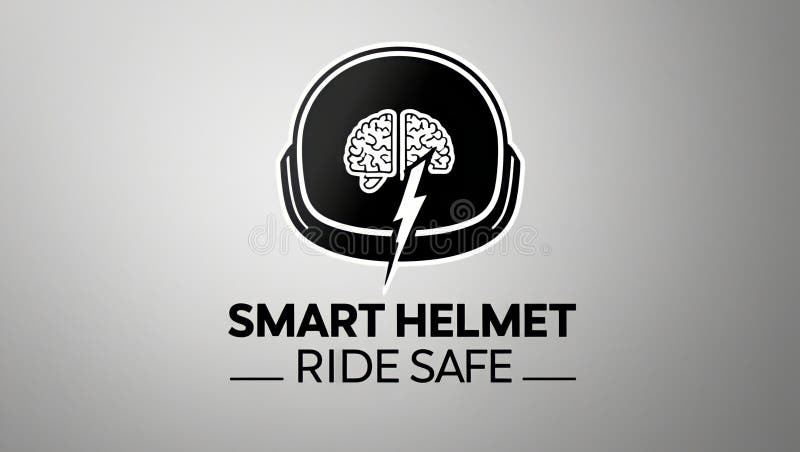 Helmet Logo Vector Design with Lightning with the Words Safe Ride Stock ...