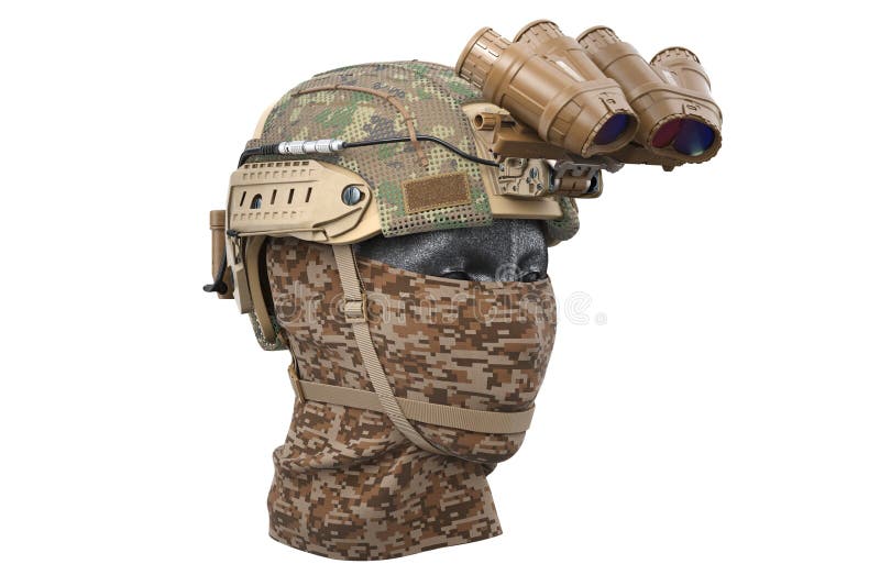 Helmet Night Goggles with Dummy Stock Illustration - Illustration of ...