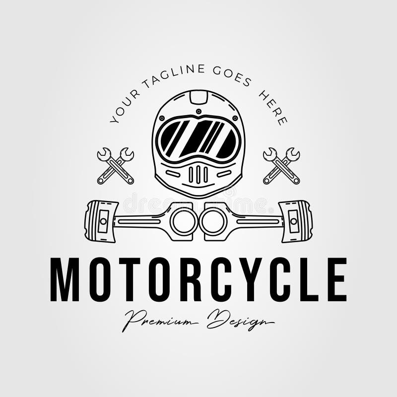 Helmet and Piston or Motorcycle Helm Logo Vector Illustration Design ...
