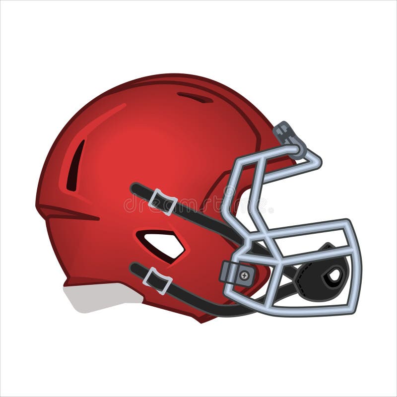 American Football Helmet. Side View Stock Illustration - Illustration ...