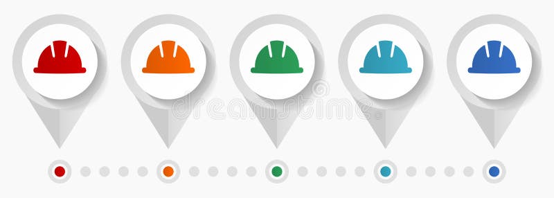 Helmet, Safety, Engineer, Worker Concept Vector Icons, Infographic ...