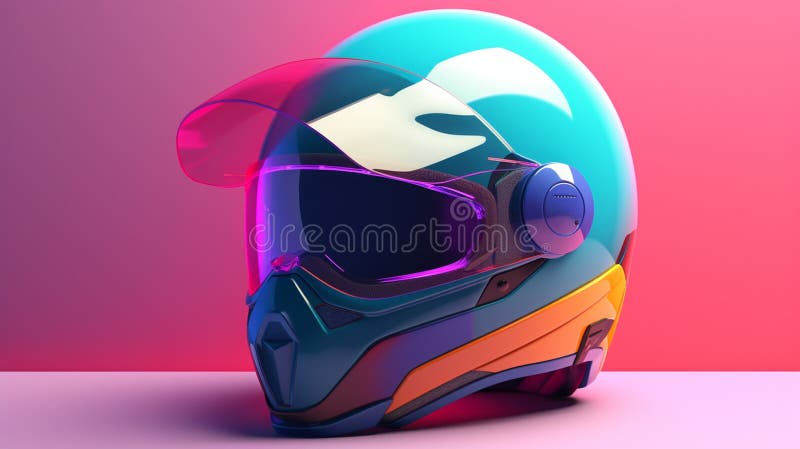 Helmet in Trending Color Palette with Generative AI Stock Photo - Image ...