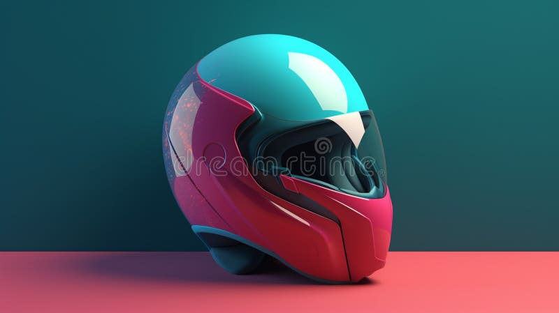 Helmet in Trending Color Palette with Generative AI Stock Illustration ...