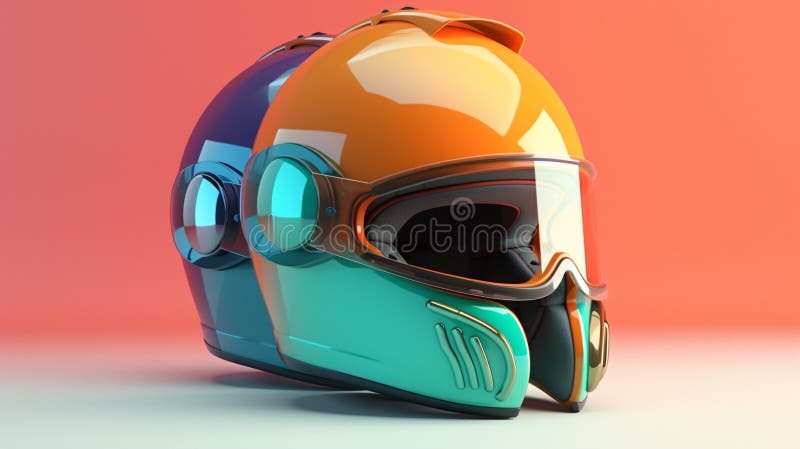 Helmet in Trending Color Palette with Generative AI Stock Image - Image ...