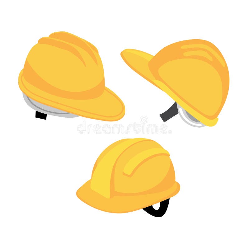 Yellow Safety Helmet Cartoon Illustration Stock Vector - Illustration ...
