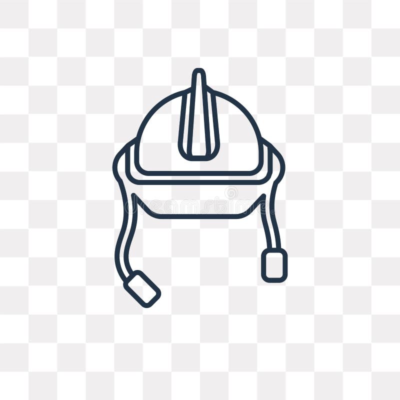 Helmet Vector Icon Isolated on Transparent Background, Linear he Stock ...