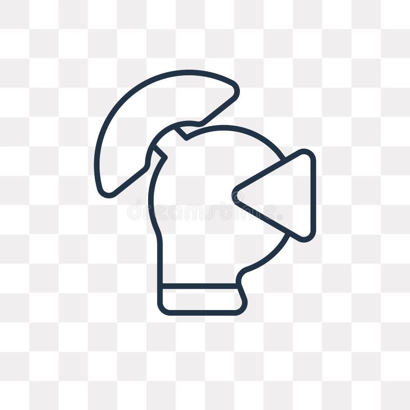 Helmet Vector Icon Isolated on Transparent Background, Linear he Stock ...