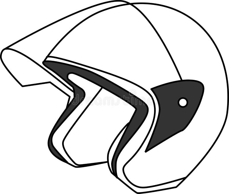 Helmet Vector Image with Simple Design without Color Stock Illustration ...